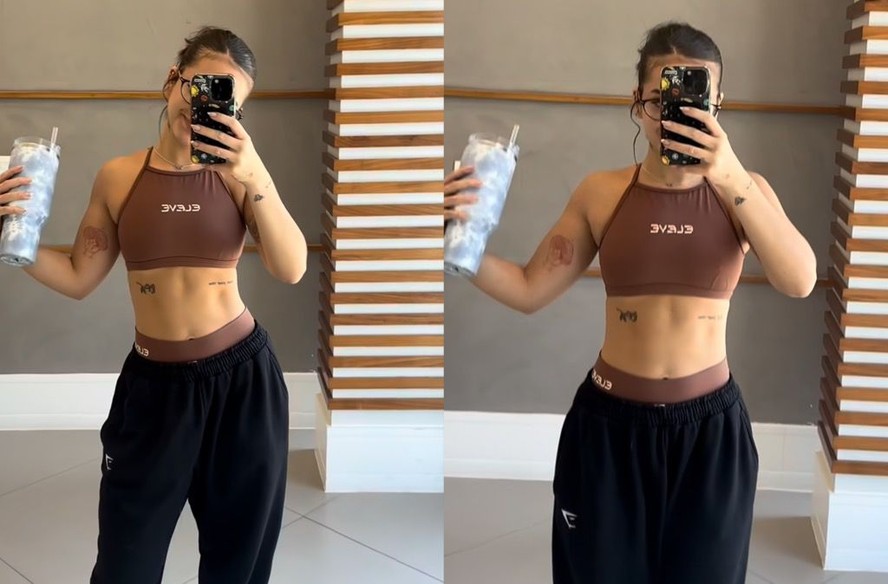 Mel Maia exibe corpo definido em selfie no espelho
