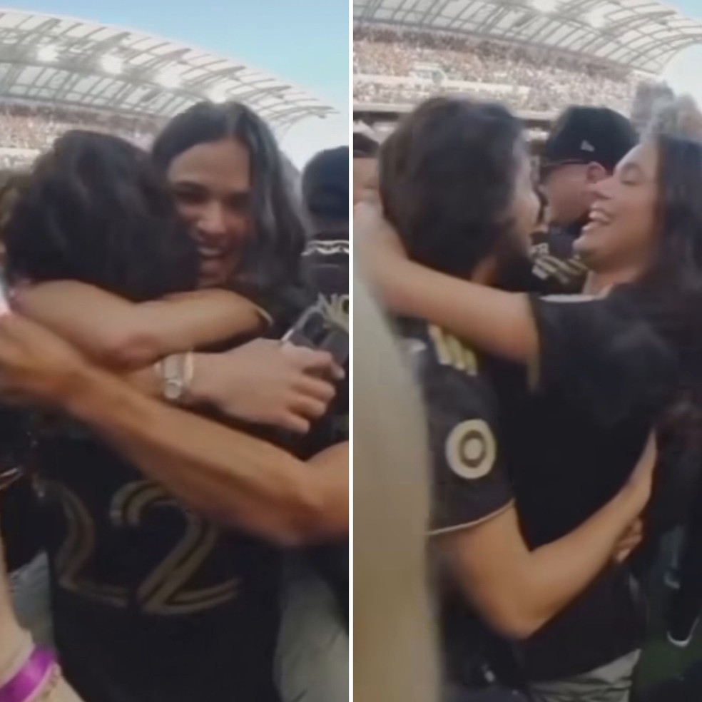 De outro ângulo, fãs vibram com beijo de Bruna Marquezine e Xolo Maridueña