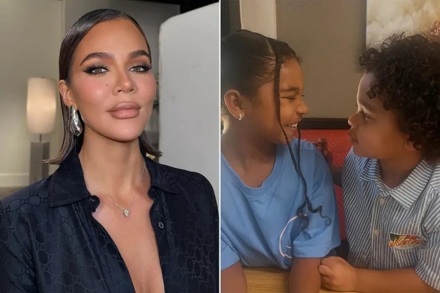 Khloé Kardashian exibe clique fofo dos filhos, True e Tatum juntos em casa