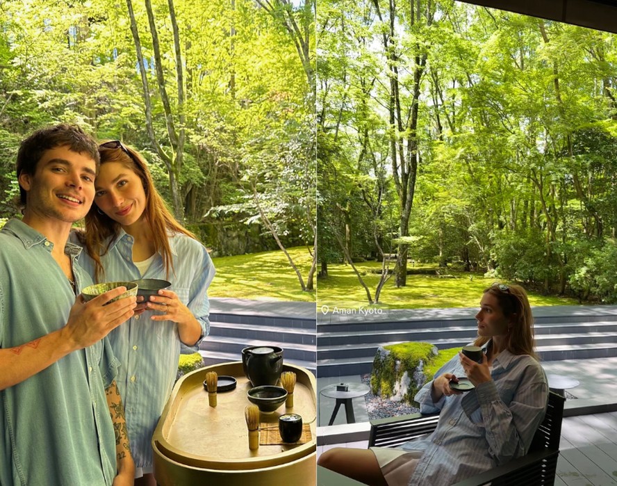 Sasha Meneghel e João Lucas aproveitam passeio por Kyoto