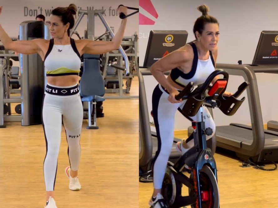 Solange Frazão exibe rotina intensa de treinos na academia