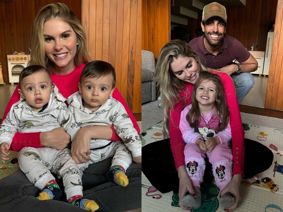 Bárbara Evans se declara para filhos e marido em novas fotos