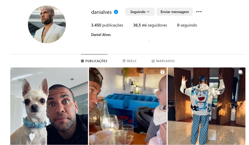 Após saída da prisão, Daniel Alves faz mudanças em seu perfil do Instagram